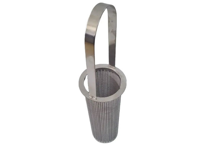 Stainless Steel Perforated Wire Mesh Filter Basket 10 20 30 Micron